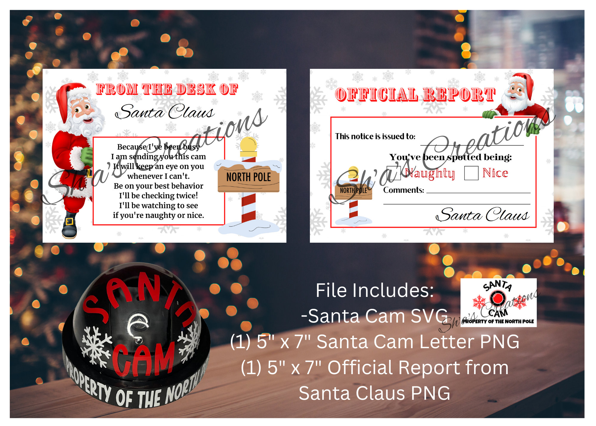 Printable Santa Cam Letter From Santa With Santa Cam SVG - Etsy