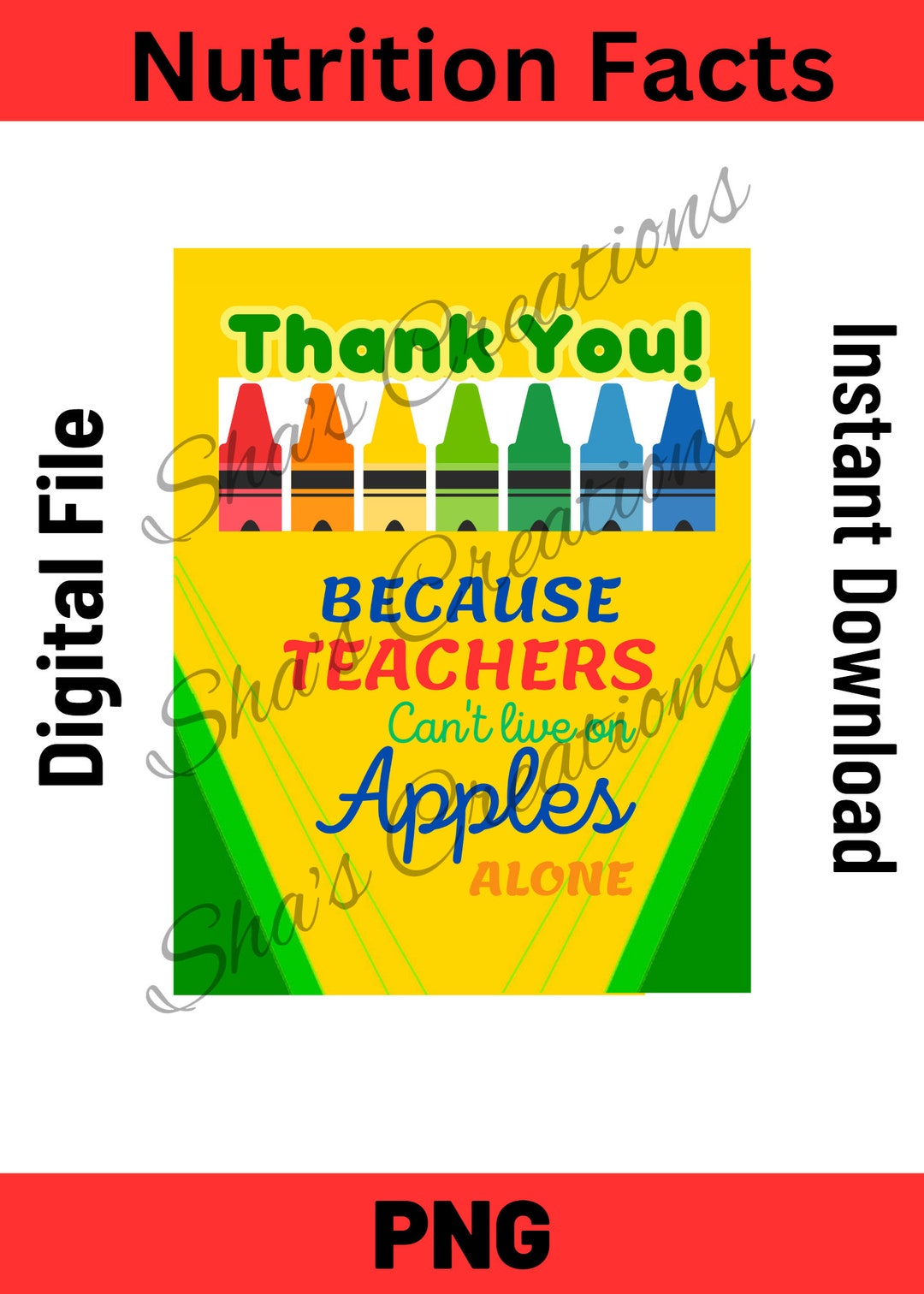 Printable Teacher Appreciation Thank You Label - Etsy