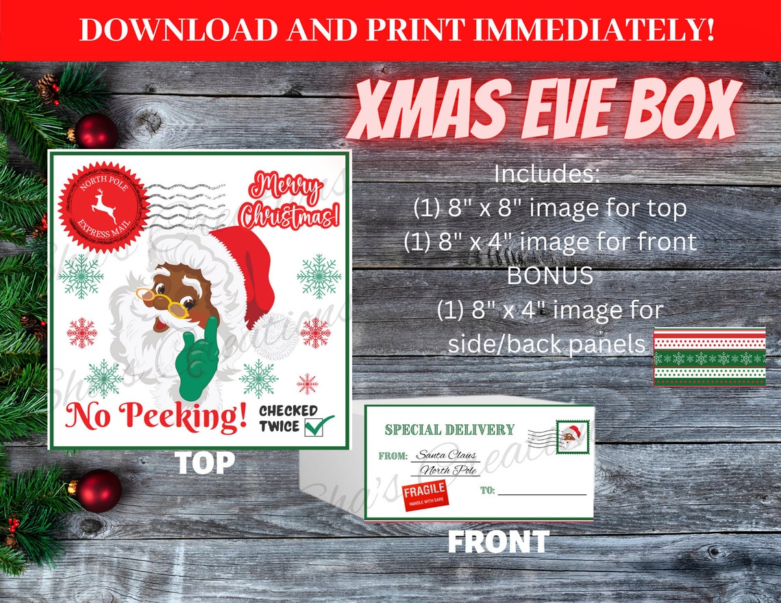 Printable Christmas Eve Box Labels - Etsy