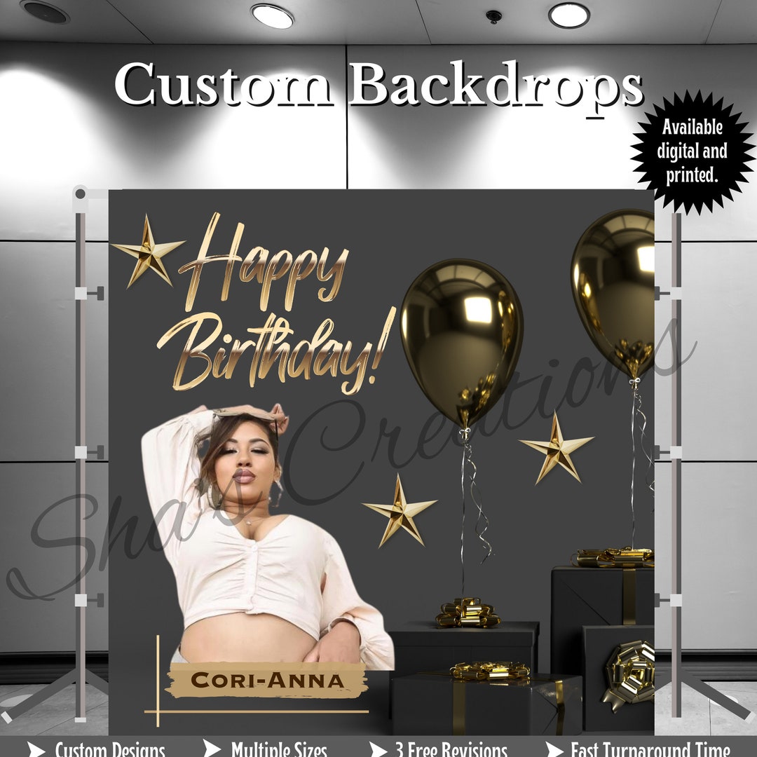 Custom Birthday Backdrop, Custom Digital Backdrop - Etsy