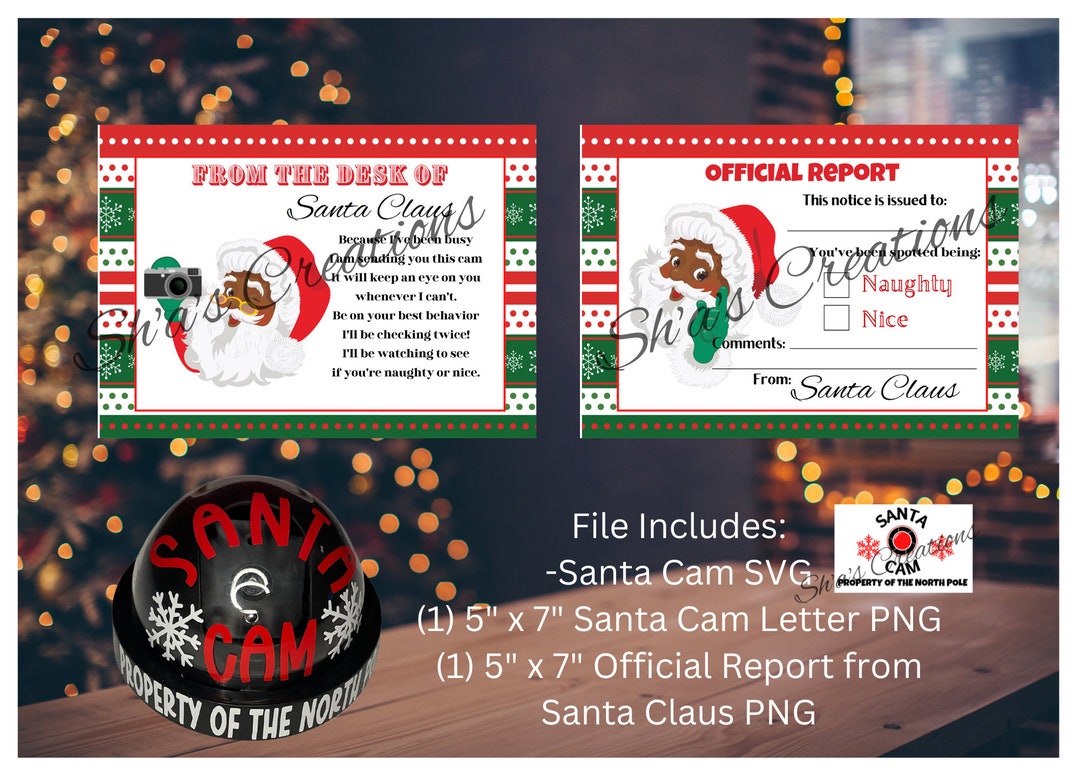 Printable Santa Cam Letter From Santa With Santa Cam SVG - Etsy