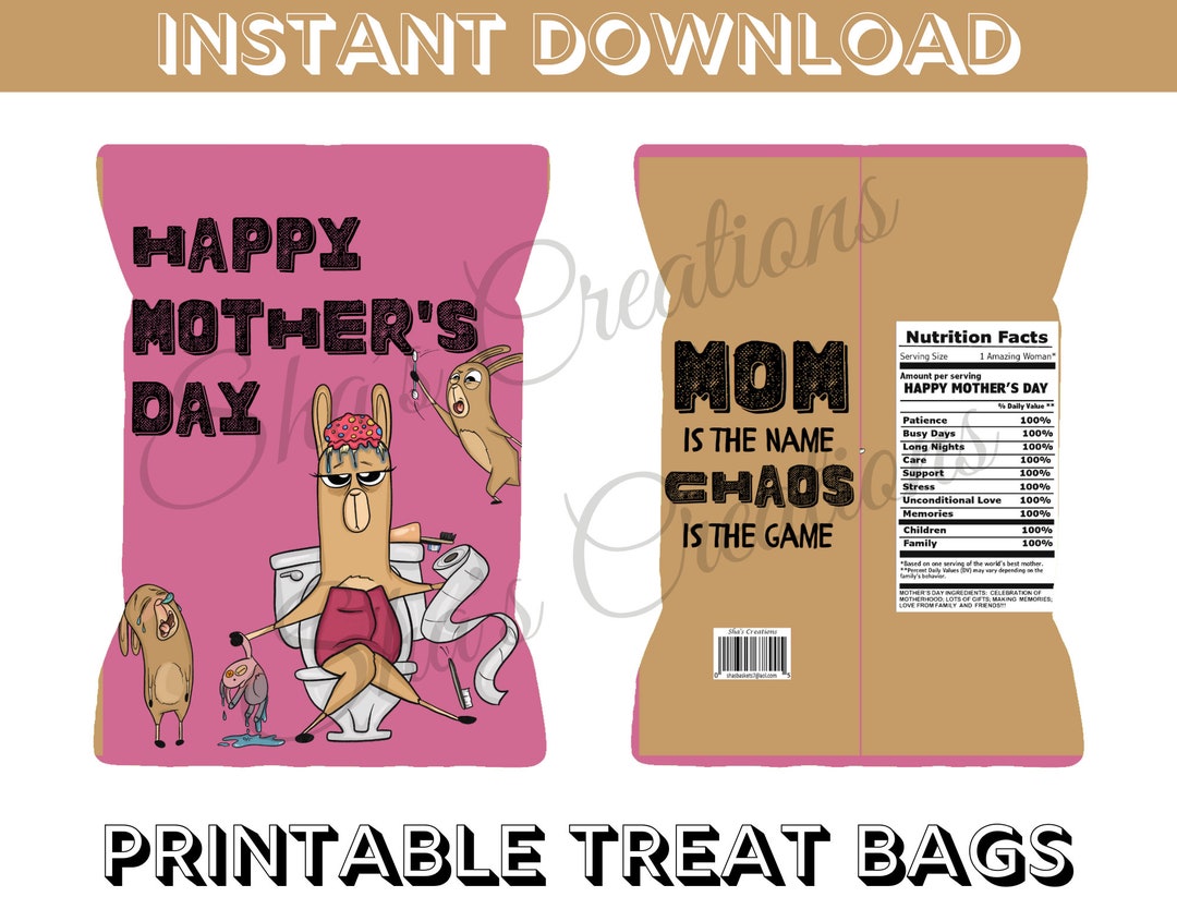 Printable Mother's Day Treat Bag - Etsy