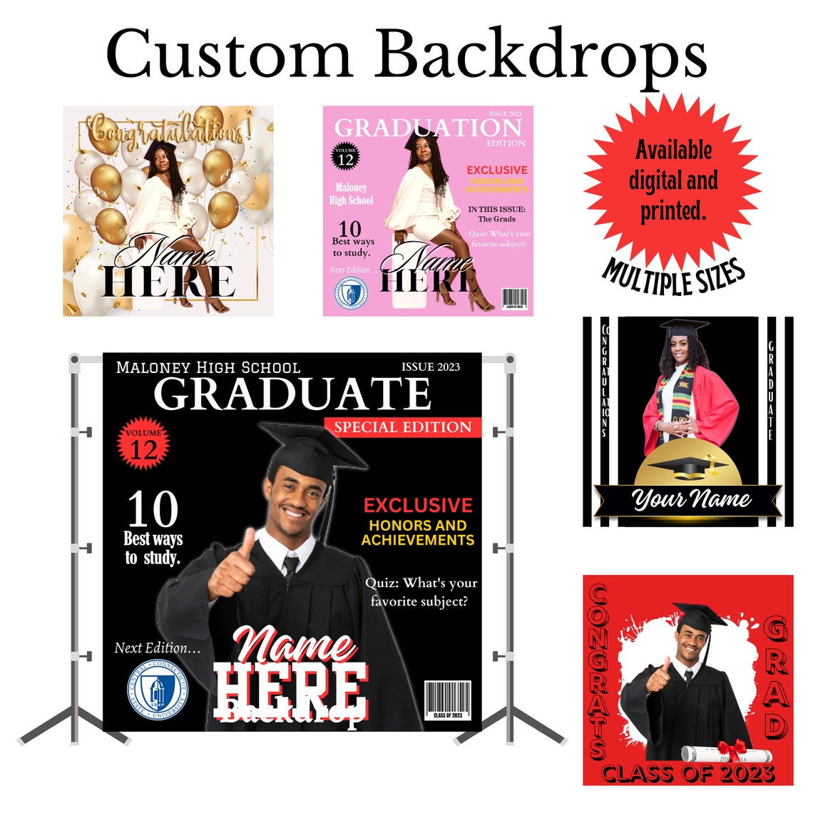 Custom Graduation Backdrop Digital Backdrop - Etsy