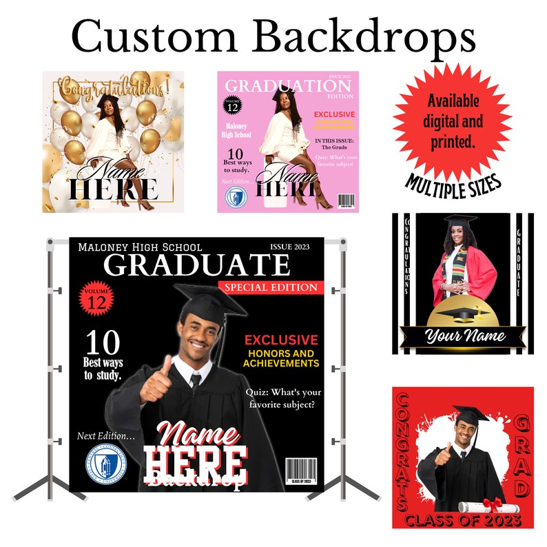 Custom Graduation Backdrop Digital Backdrop - Etsy