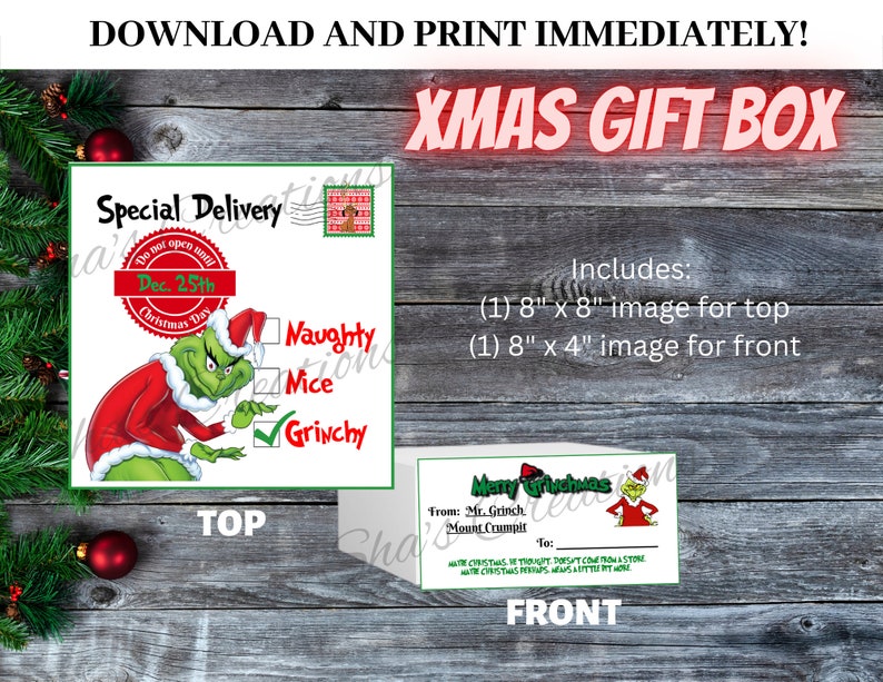Printable Christmas Box Labels - Etsy
