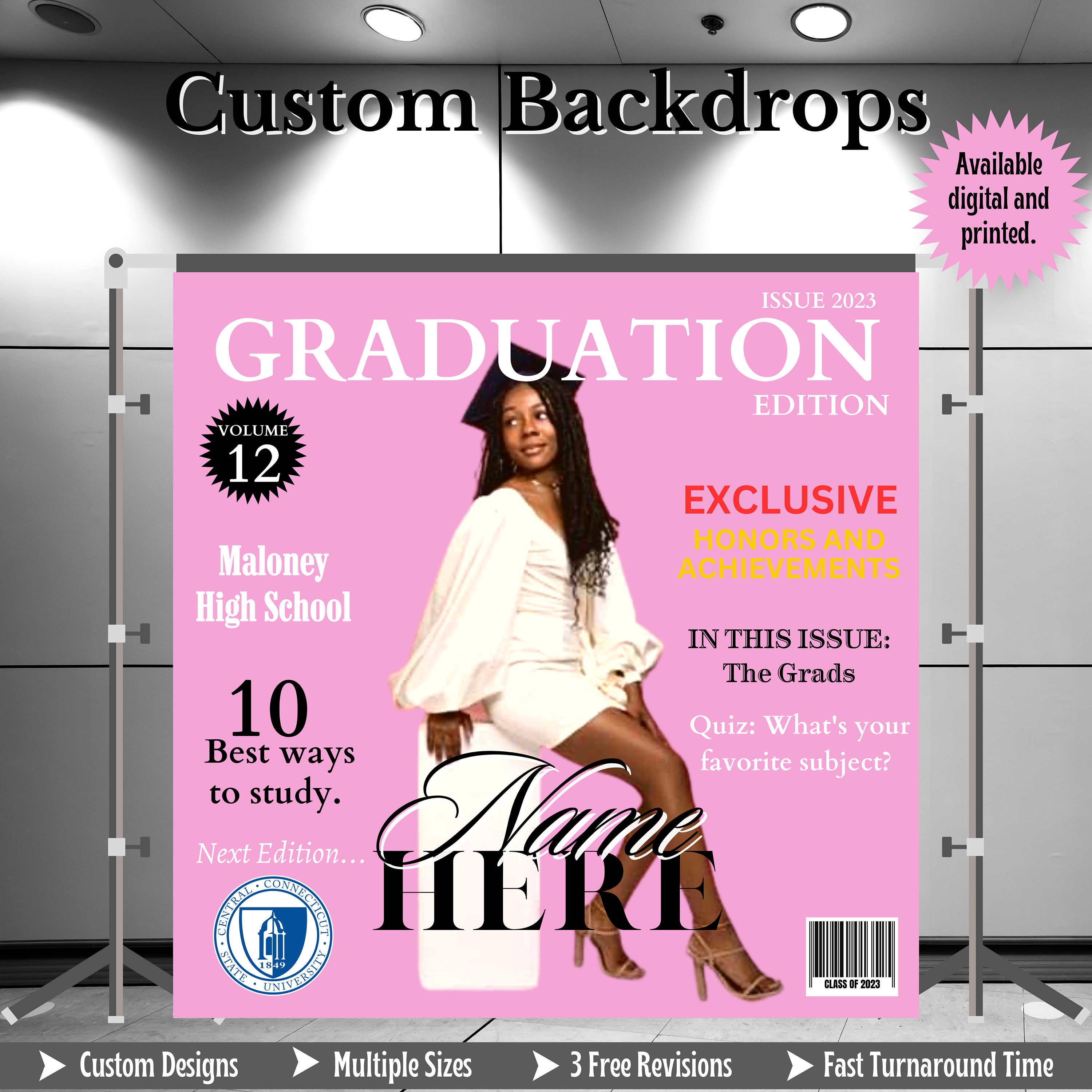 Custom Graduation Backdrop Digital Backdrop - Etsy