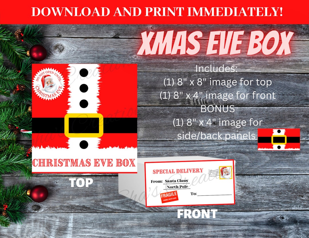 Printable Christmas Eve Box Labels - Etsy