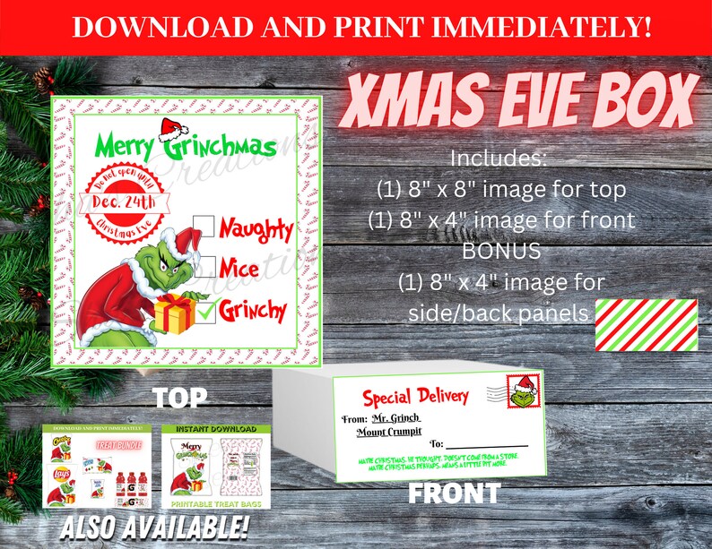 Printable Christmas Eve Box Labels - Etsy