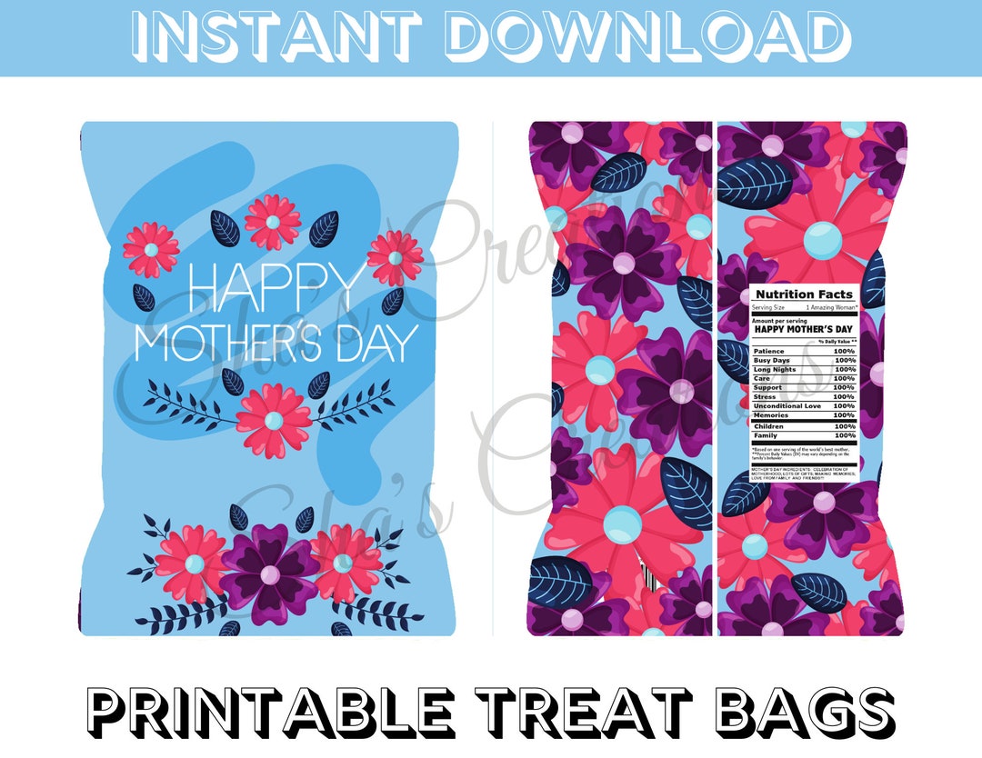 Printable Mother's Day Treat Bag - Etsy