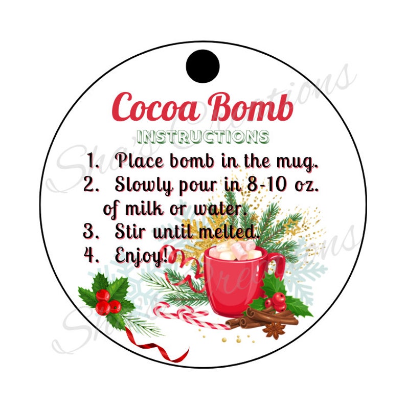 Printable Hot Cocoa Instructions Label - Etsy