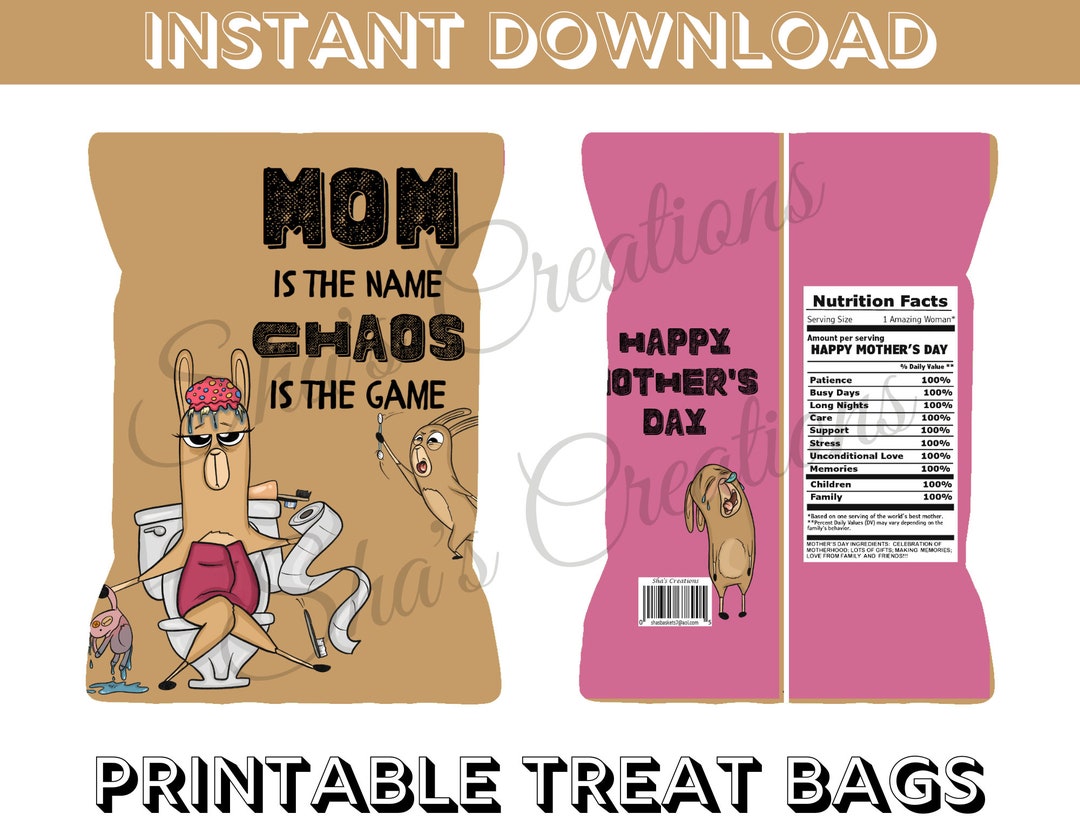 Printable Mother's Day Treat Bag - Etsy