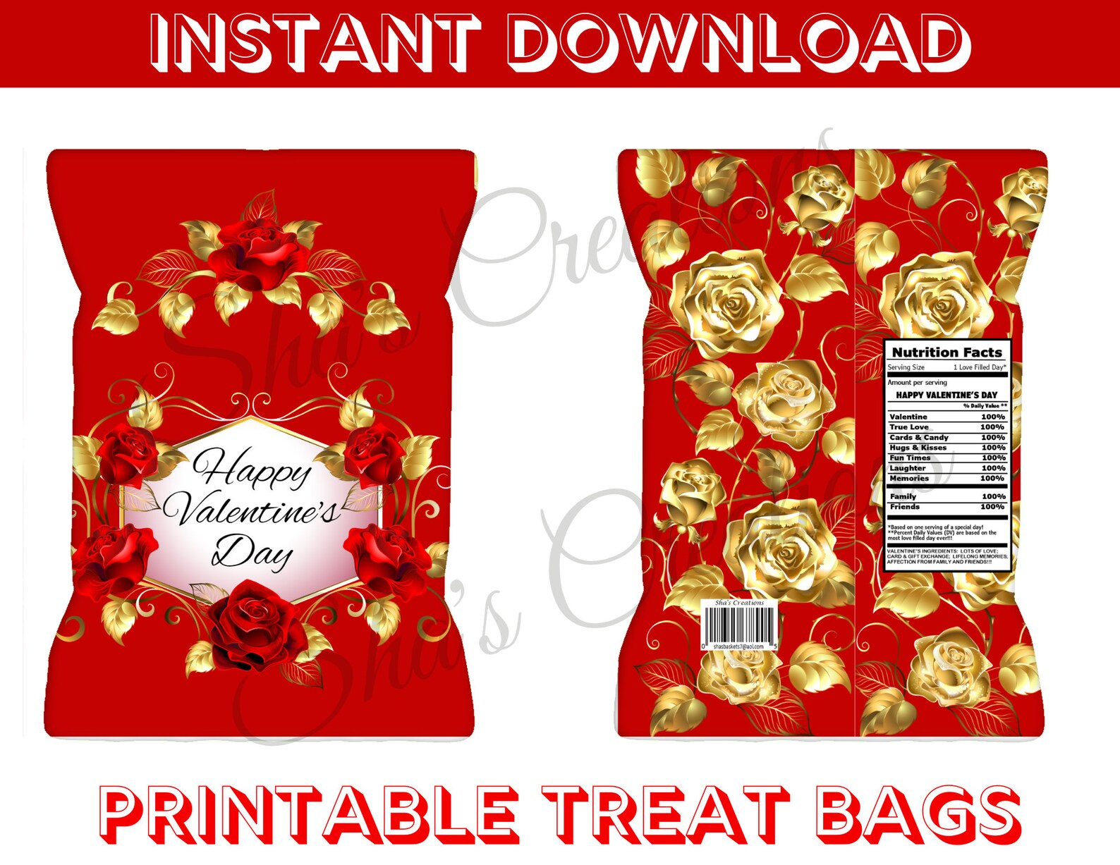 Printable Valentine's Treat Bag - Etsy