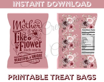 Printable Mother's Day Treat Bag - Etsy