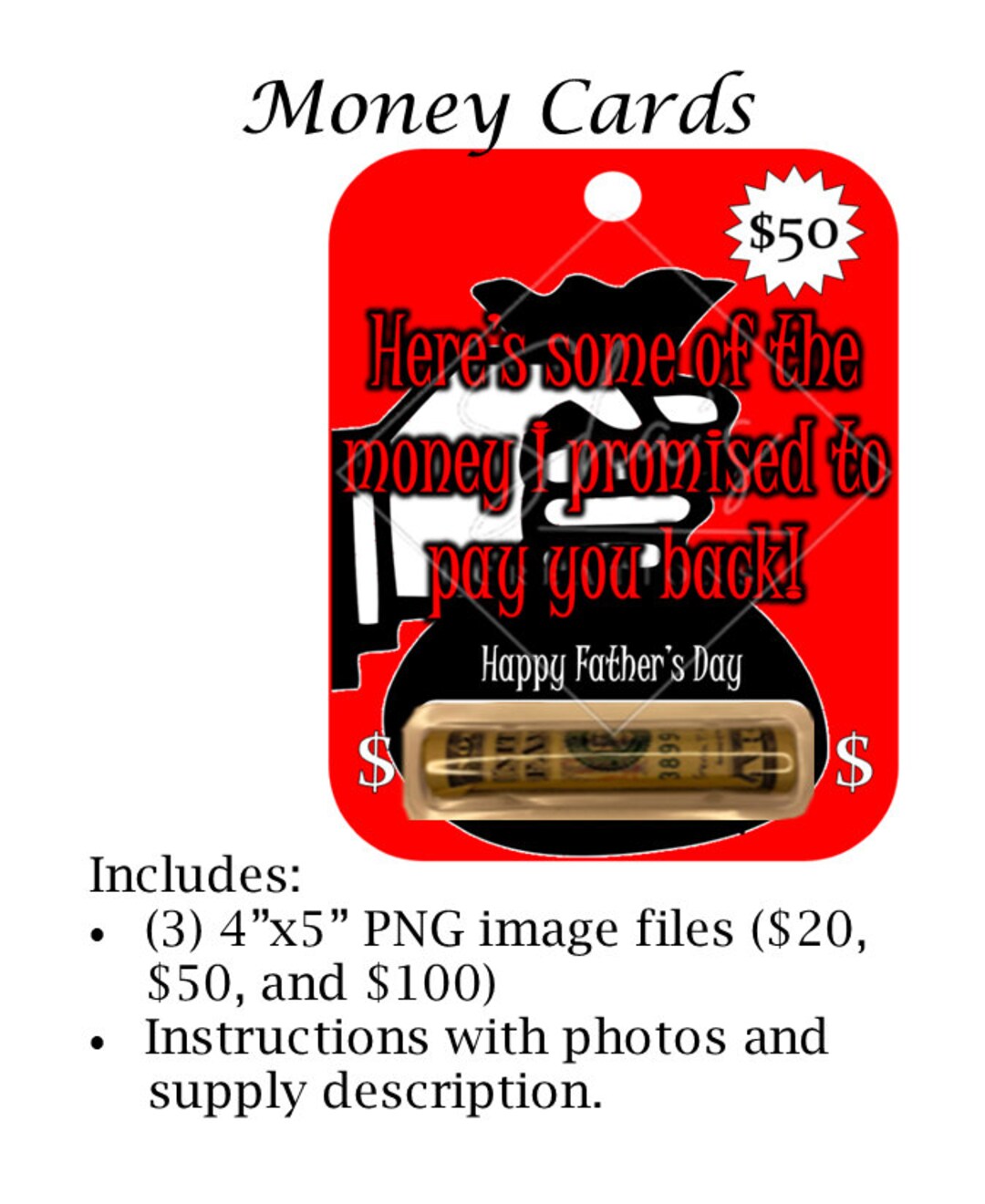 Printable Money Card - Etsy