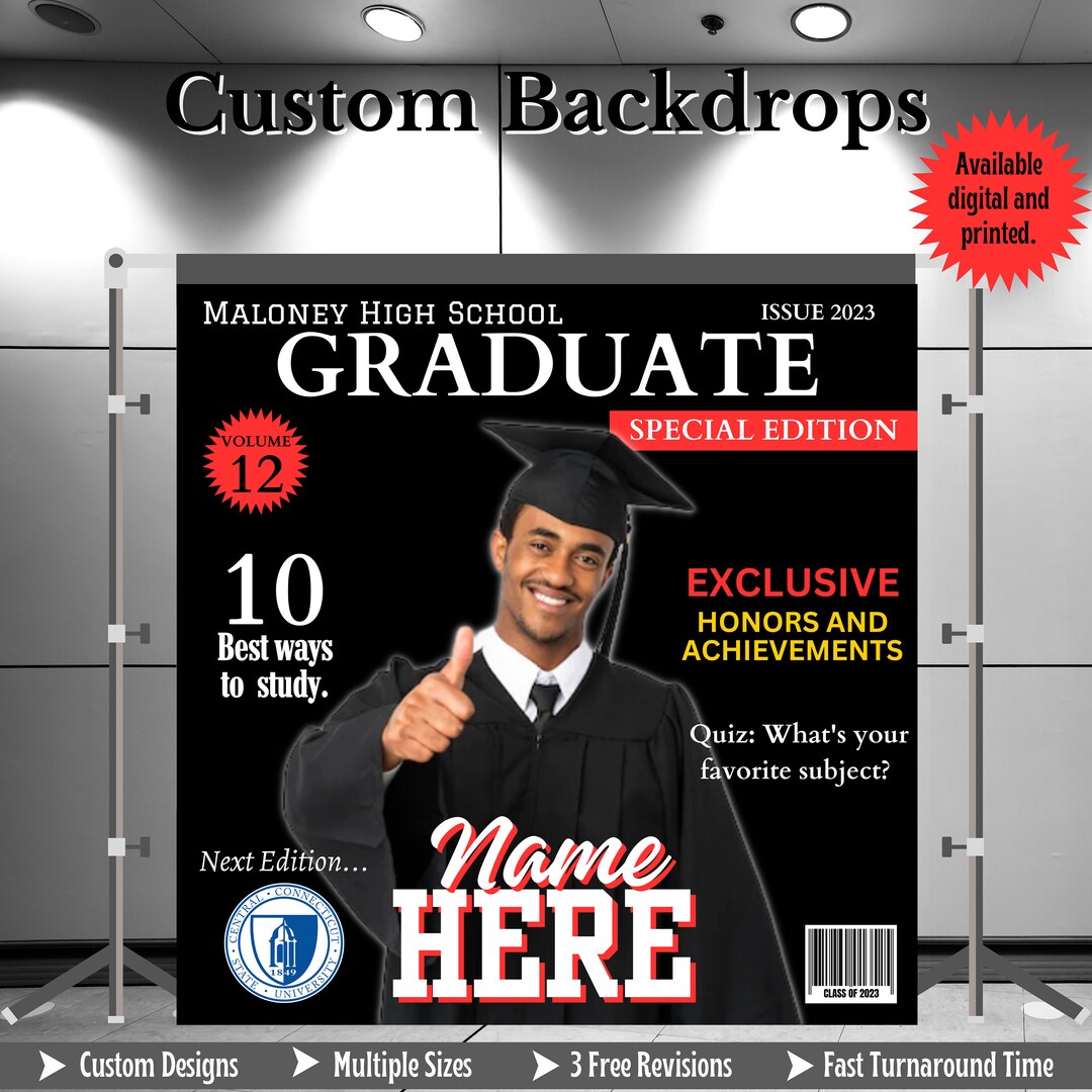 Custom Graduation Backdrop Digital Backdrop - Etsy