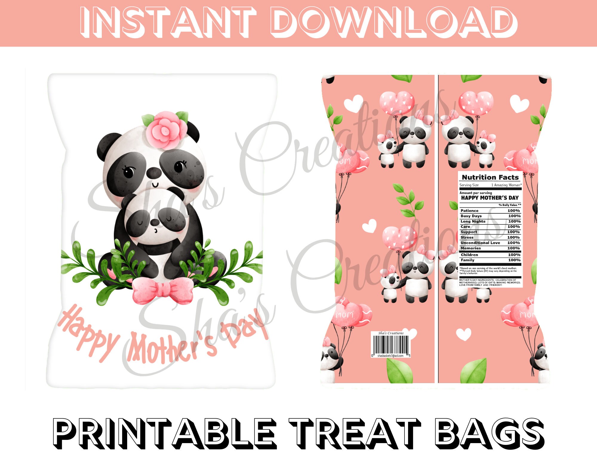 Printable Mother's Day Treat Bag - Etsy