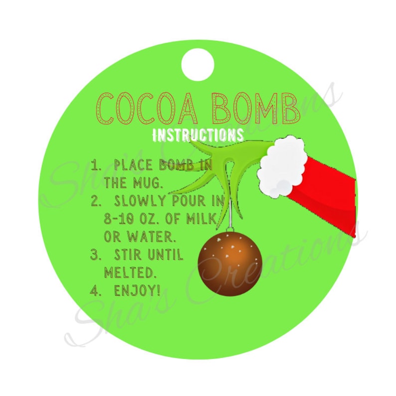 Printable Hot Cocoa Instructions Label - Etsy