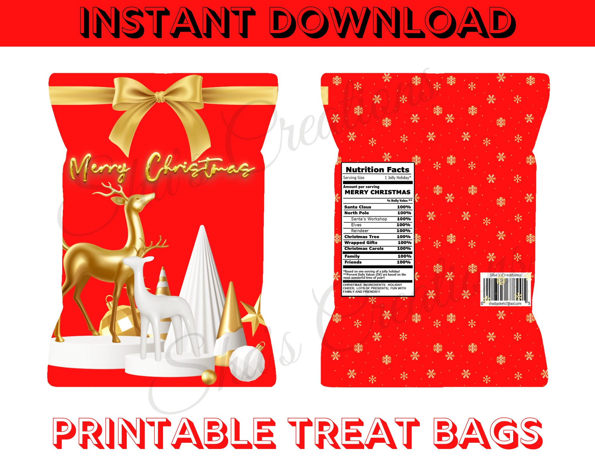 Printable Christmas Treat Bags - Etsy