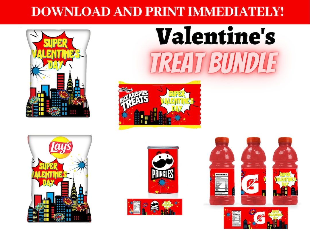 Printable Valentine's Wrapper Bundle - Etsy