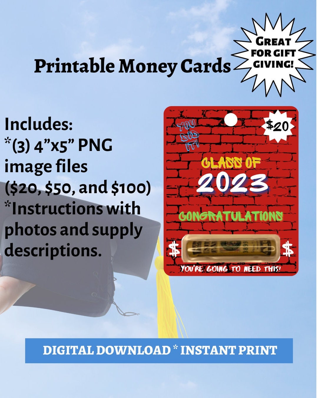 Printable Money Card - Etsy