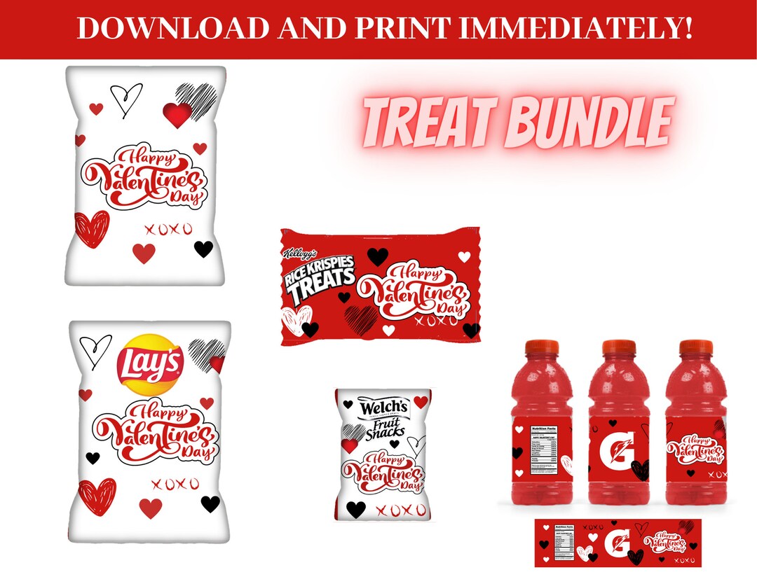 Printable Valentine's Wrapper Bundle - Etsy
