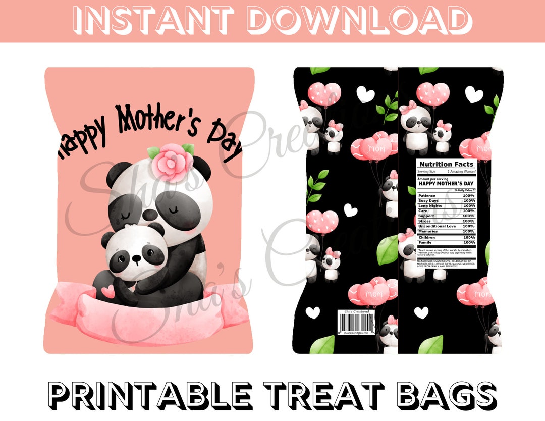 Printable Mother's Day Treat Bag - Etsy