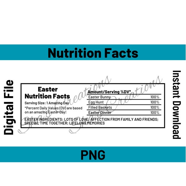 Baby Shower Nutrition Facts Png - Etsy