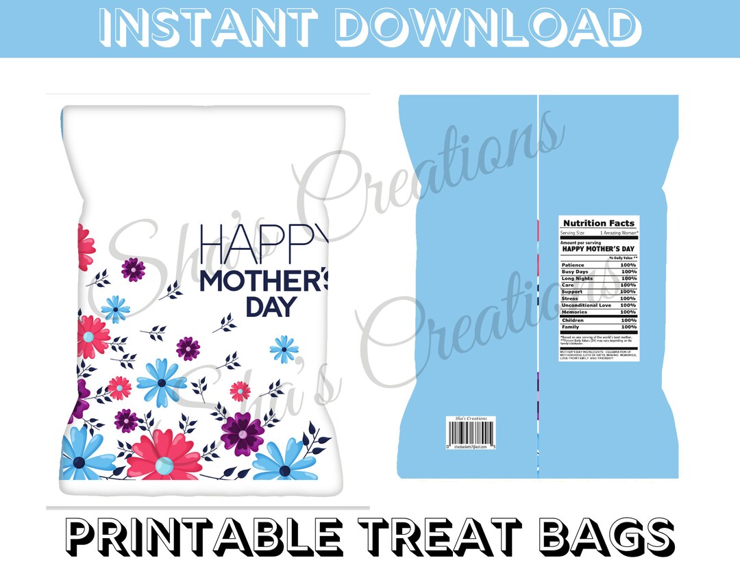 Printable Mother's Day Treat Bag - Etsy