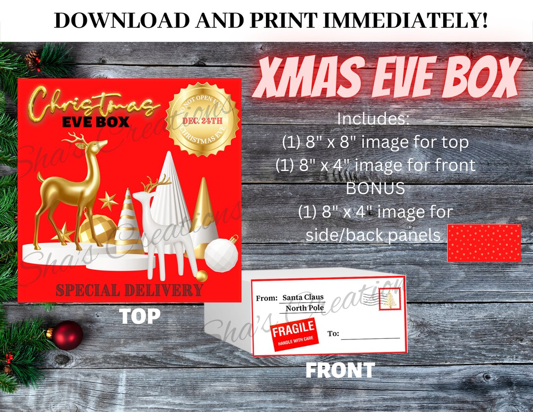 Printable Christmas Eve Box Labels - Etsy