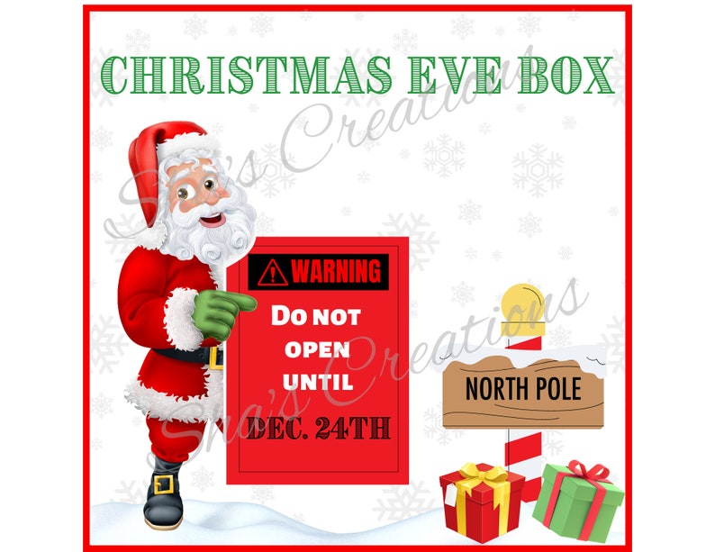 Printable Christmas Eve Box Labels Santa - Etsy