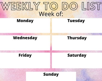 Fillable & Printable Daily to Do List in Watercolor- Pink - Etsy