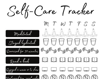 Blank Self-care Tracker Printable & Fillable - Etsy