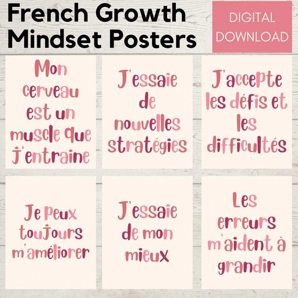 FRENCH CLASSROOM POSTERS Growth Mindset and Motivational - Etsy Canada
