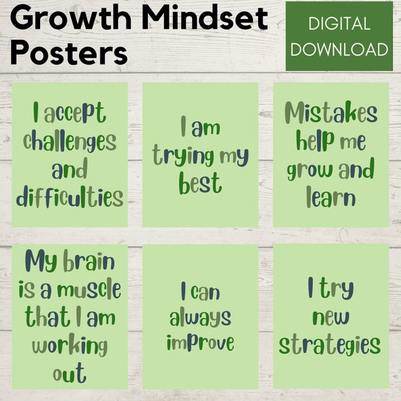 CLASSROOM POSTERS Growth Mindset and Affirmation Posters for - Etsy