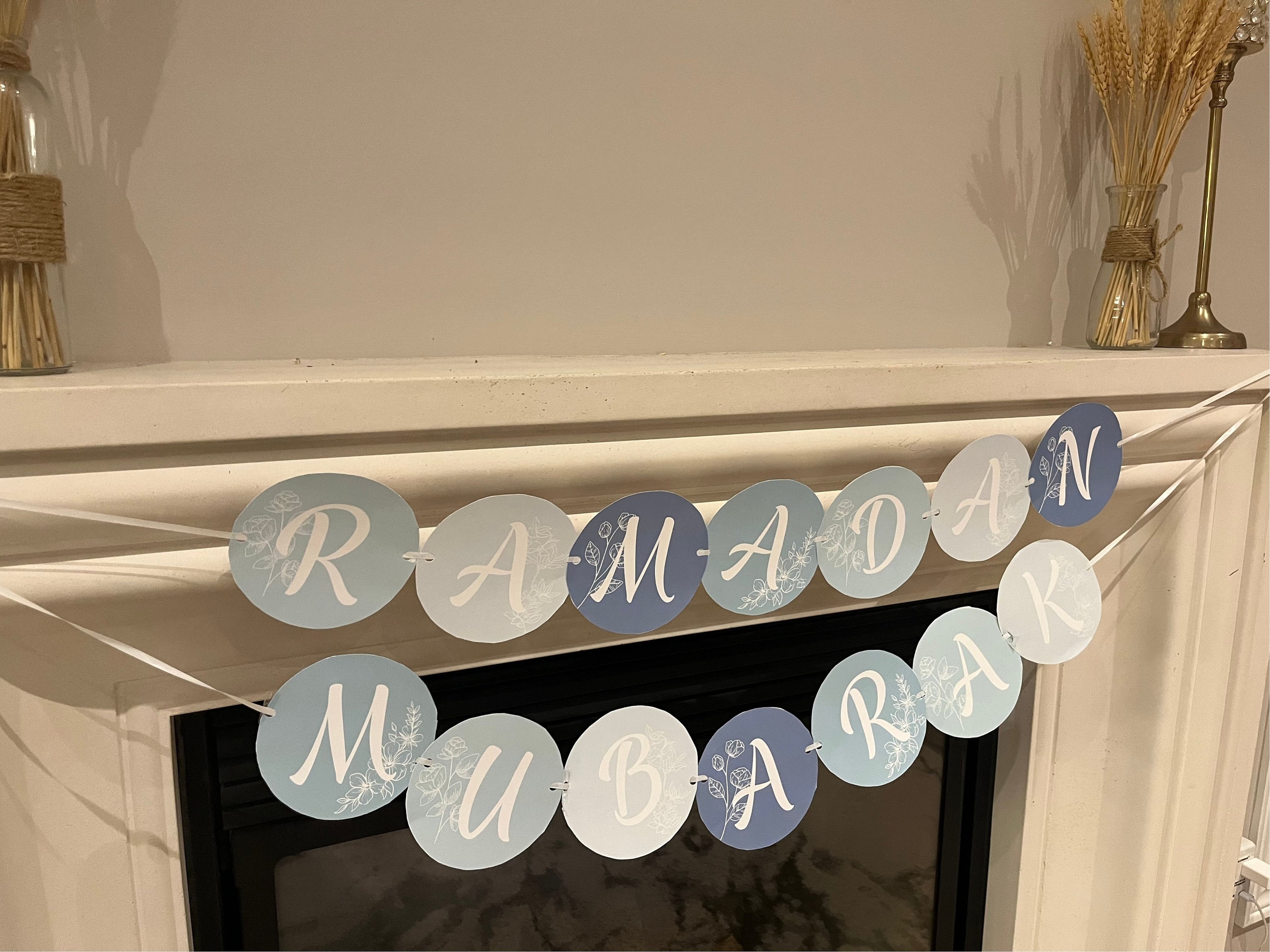 PRINTABLE DIGITAL Green Ramadan Mubarak Banner Ramadan Eid Decor ...