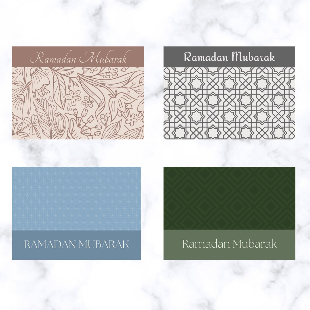 RAMADAN CARDS Digital Download Printable Bundle of Landscape 5x7 Folded ...