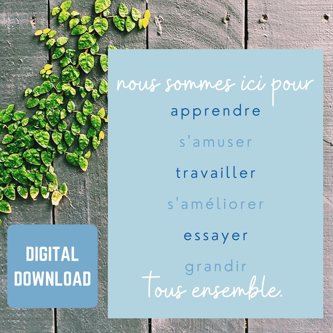 FRENCH CLASSROOM POSTER | Minimal Motivational Poster for French ...