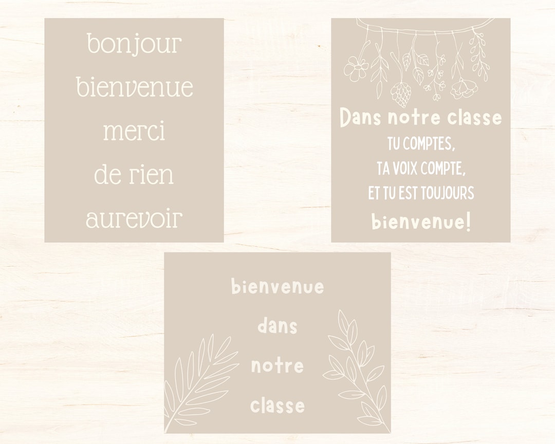 FRENCH CLASSROOM POSTERS | Bundle of 3 Welcome Posters for French ...