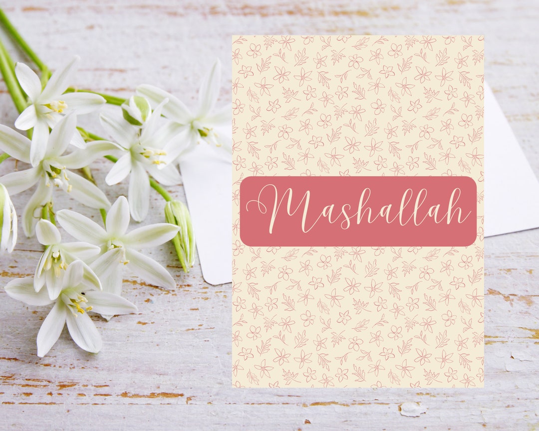 Mashallah Card | Printable Digital Islamic Congratulations Greeting ...