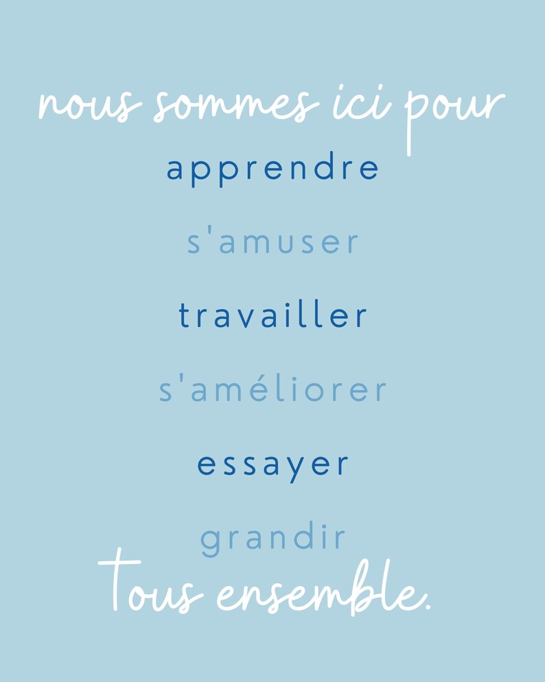 FRENCH CLASSROOM POSTER | Minimal Motivational Poster for French ...