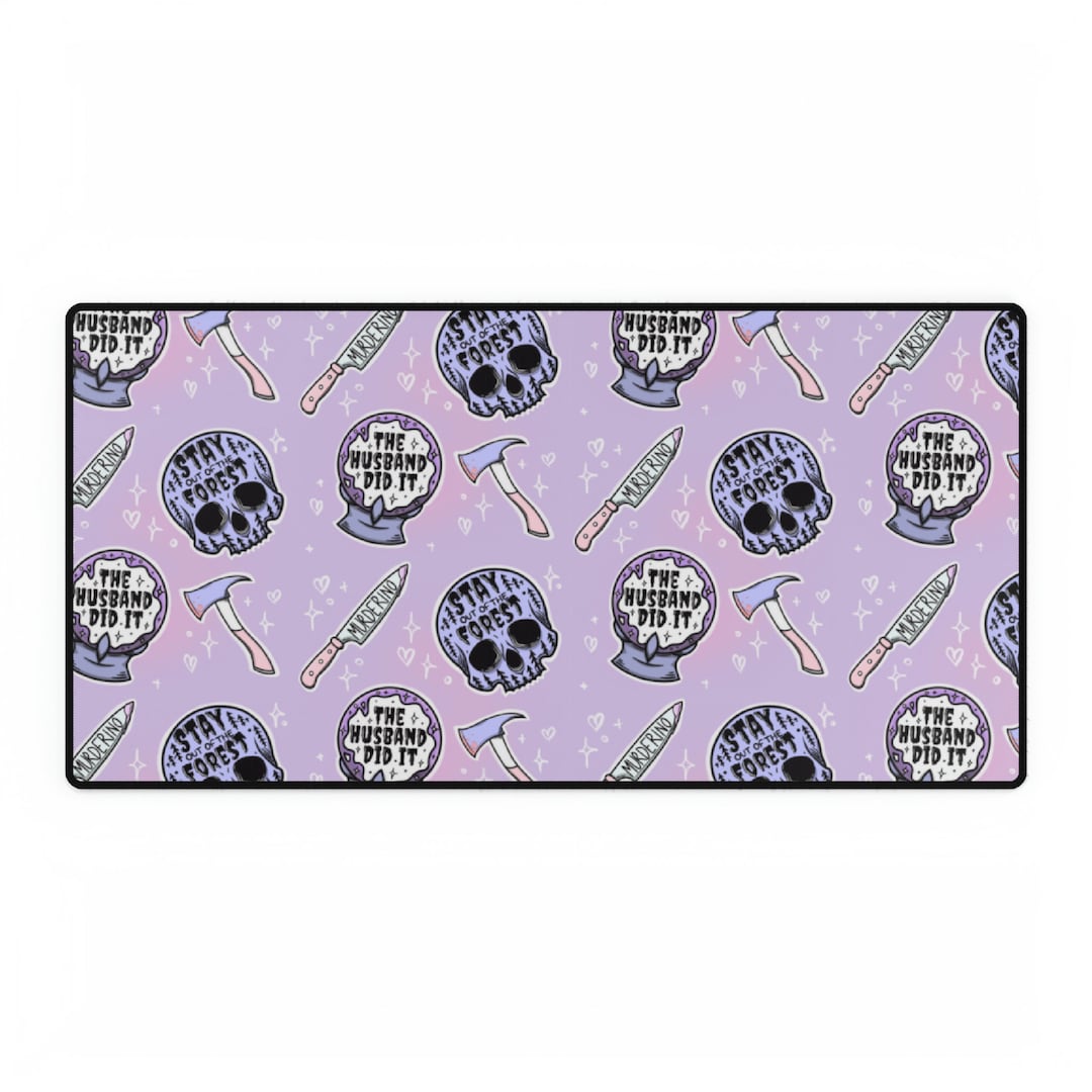 True Crime Gothic Desk Mats Cute Kawaii Goth Desk Mat Kawaii Pastel ...