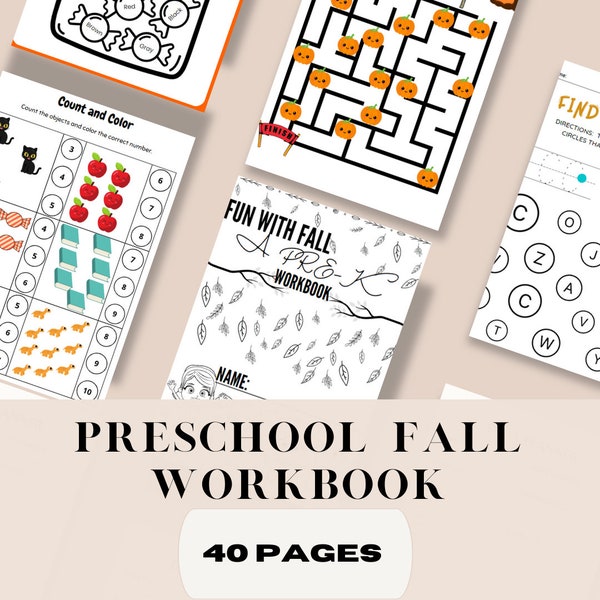 Preschool Workbook - Etsy