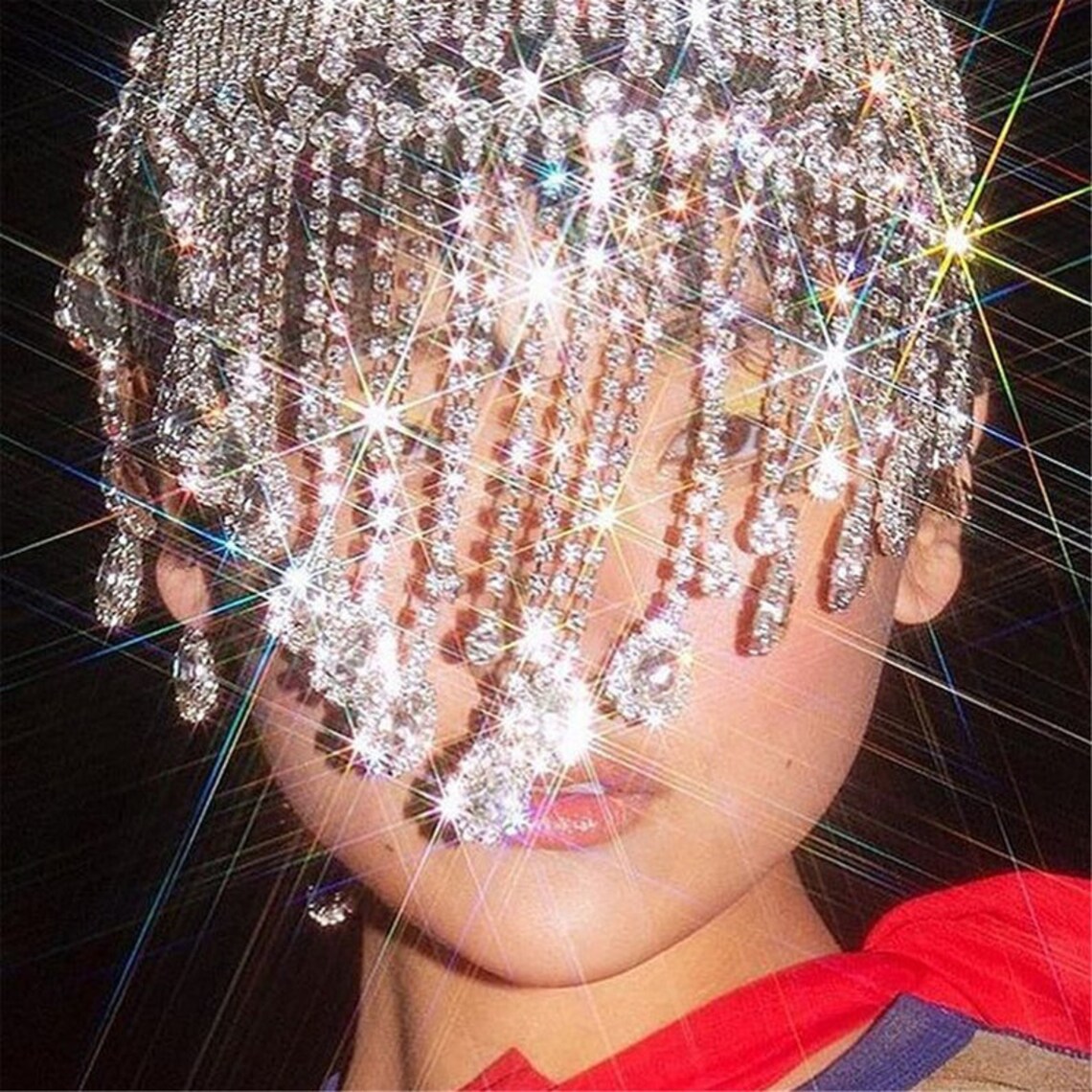 Rhinestone Face Dance Mask Luxury Prom Masks Charm Masquerade - Etsy