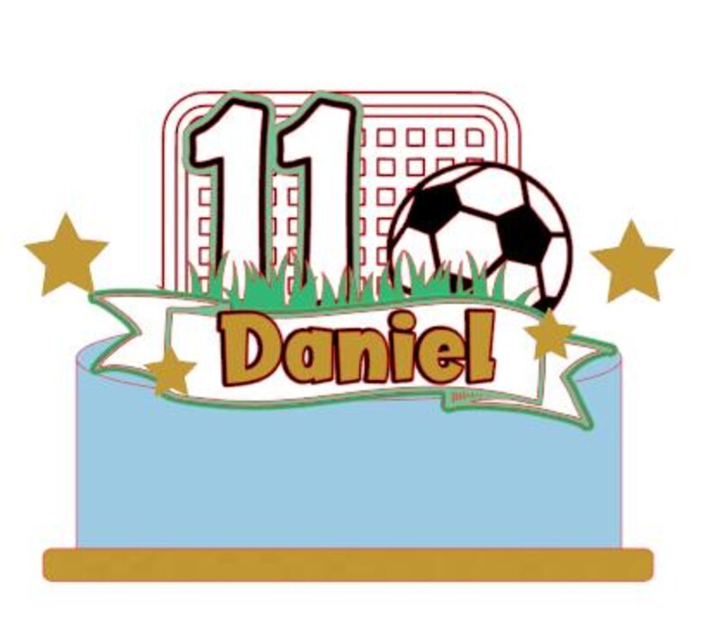 Football Cake Topper Svg, Birthday Topper, Football Theme Cake Topper ...