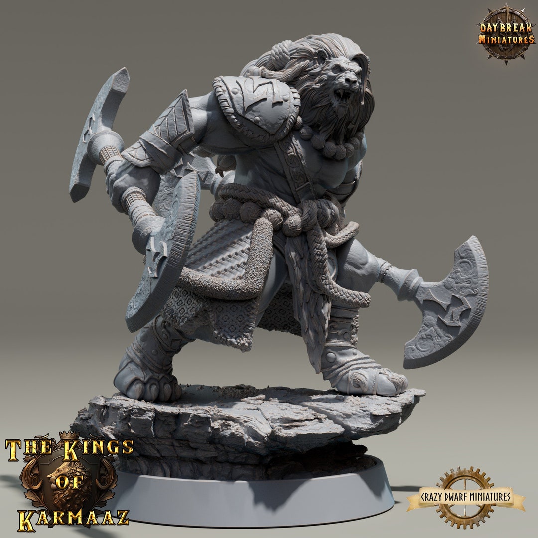 D&D Leonin Barbarian/blood Hunter | King Broadside | 3D Printed Resin ...
