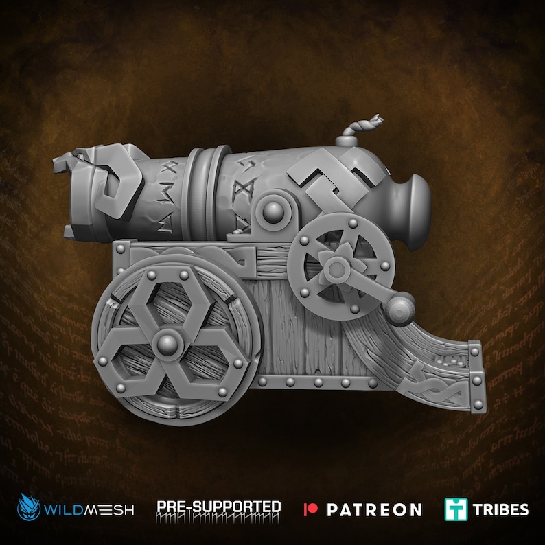 Runic Cannon Fantasy Dwarfs 3D Printed Resin Miniature - Etsy