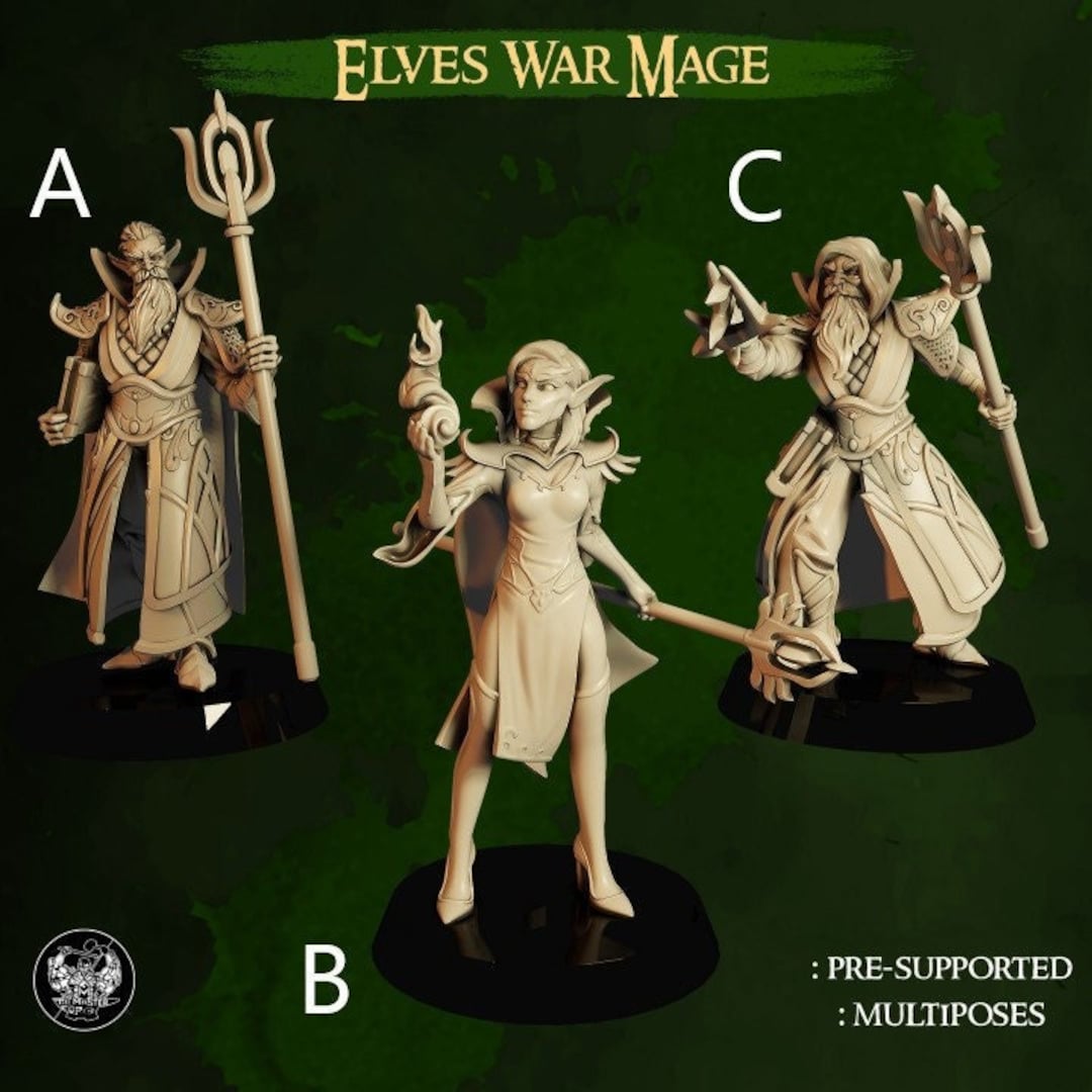 High Elf War Mages | D&D Wizard/warlock/sorcerer | 3D Printed Resin ...