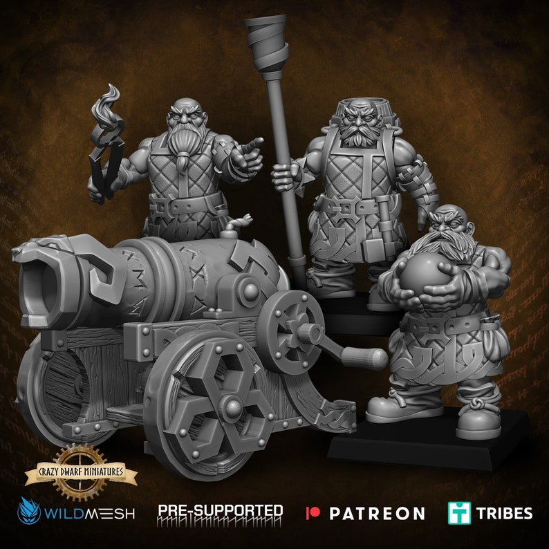Runic Cannon Fantasy Dwarfs 3D Printed Resin Miniature - Etsy