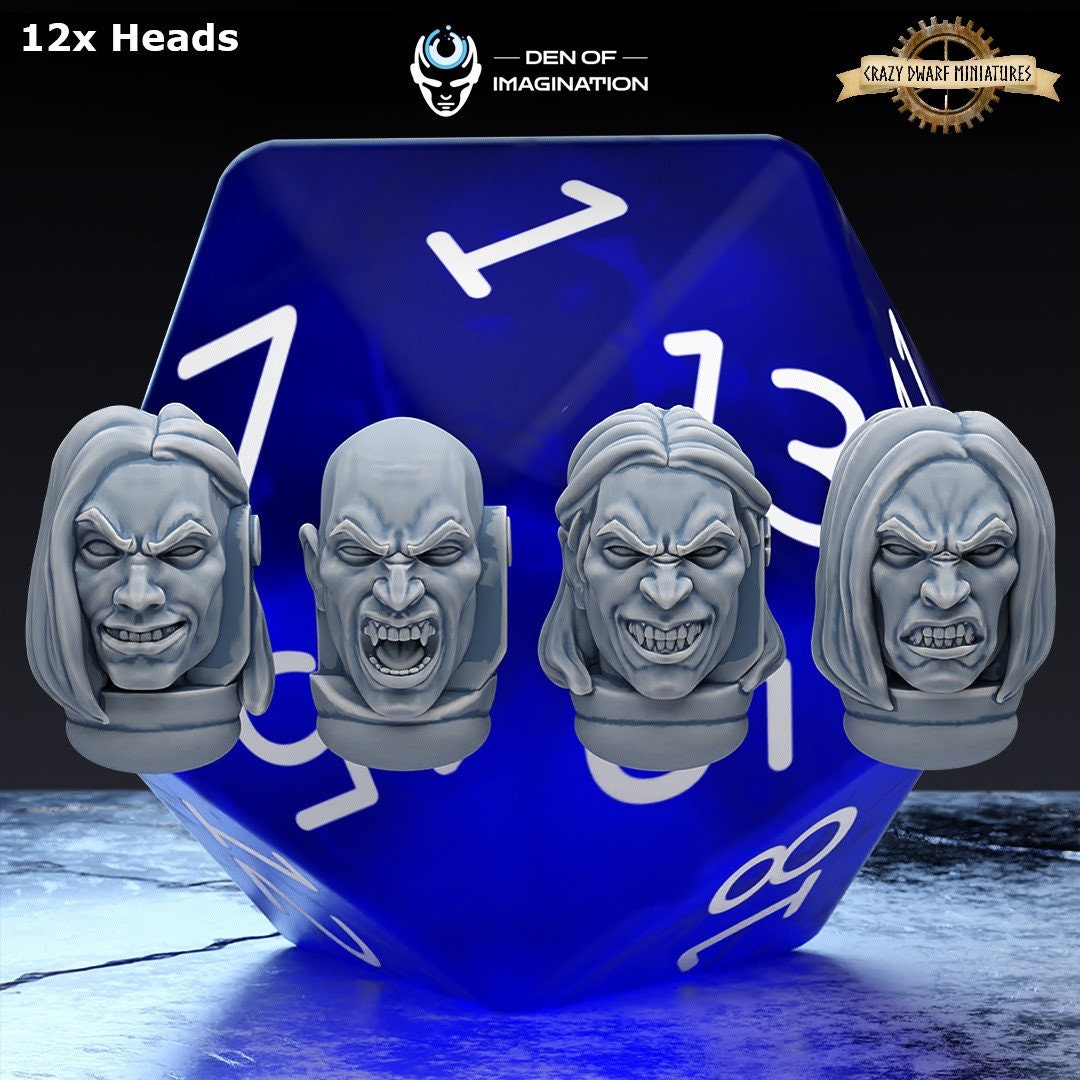 Space Vampire Heads | Vampire Heads | 3D Printed Resin Miniature | by ...