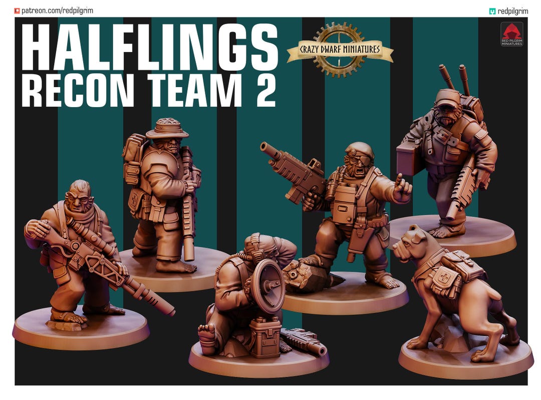Imperial Halfling Recon Team 2 | 3D Printed Resin Miniature | by Red ...